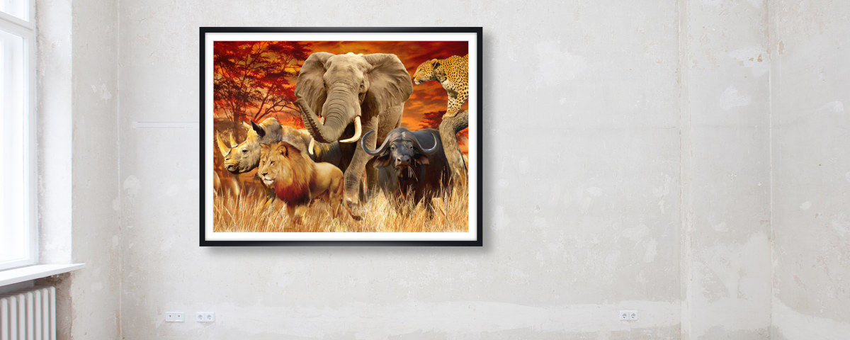 Beeindruckendes Big Five-Bild online bestellen | myposter